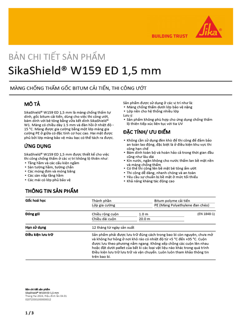 Sikashield w159 Ed15mm | PDF