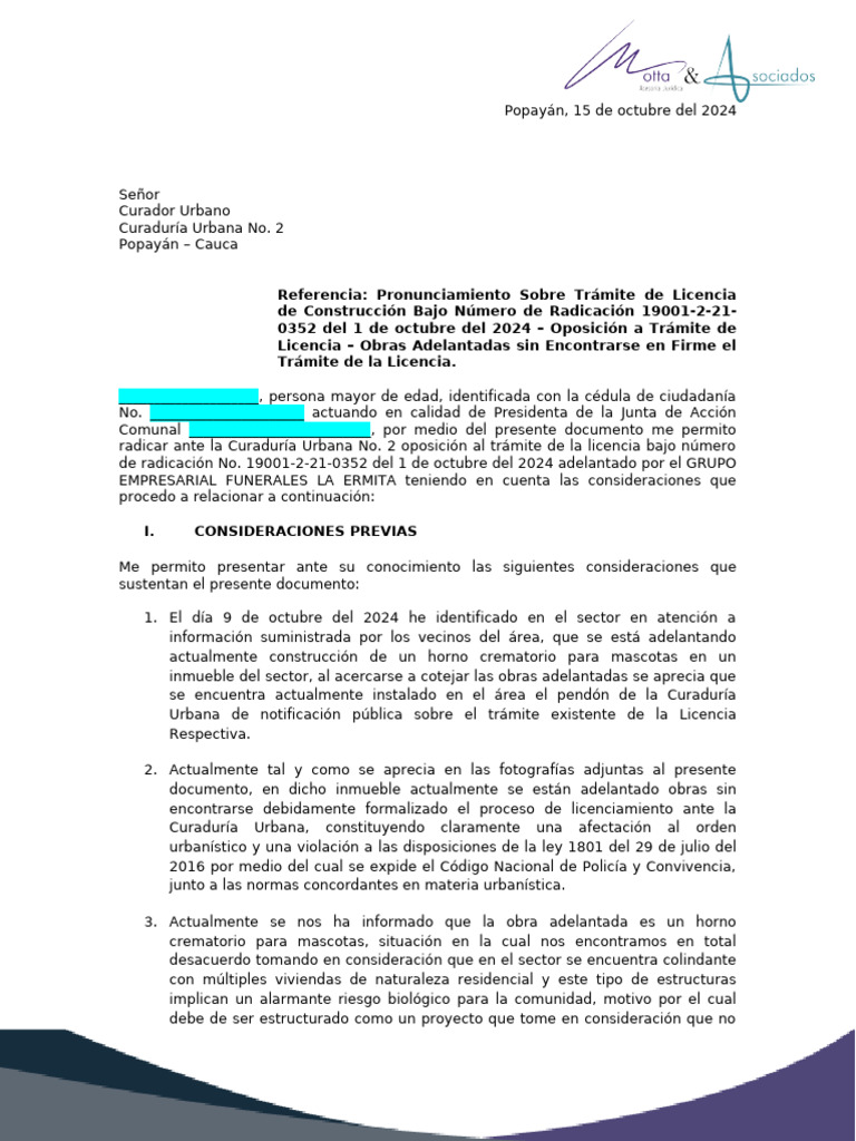 Carta Curaduría Urbana | PDF