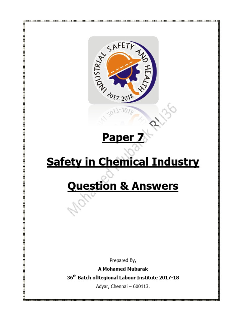 P7 - Safety in Chemical Industry FINAL | PDF | Dangerous Goods | Fertilizer
