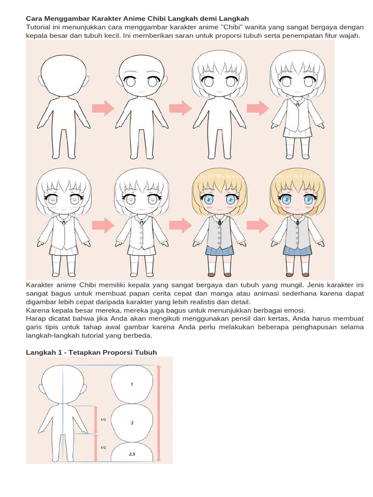 Tutorial Menggambar Karakter Chibi | PDF