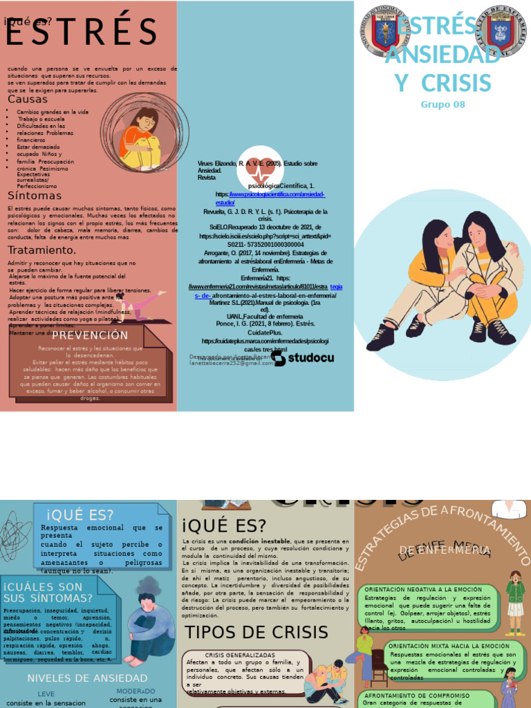 Triptico Informativo Sobre Crisis Estres y Ansiedad 1 | PDF | Las emociones | Ansiedad