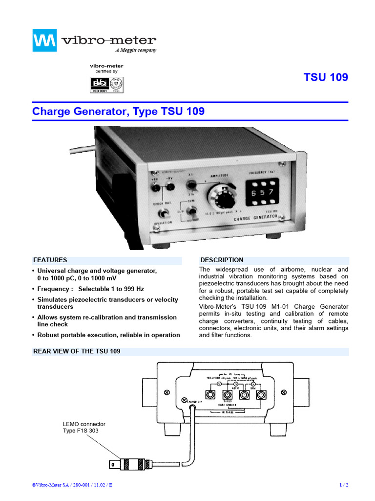 TSU109-e | PDF | Electric Generator | Electrical Components