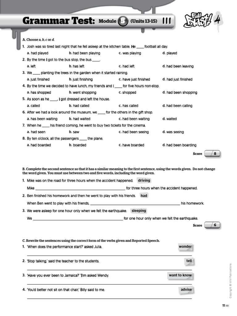 Units 13-15 Grammar Full Blast 4 | PDF