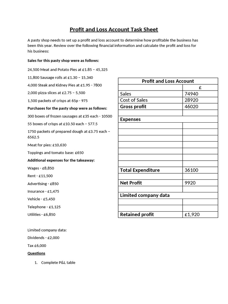 Income Statement Answers | PDF