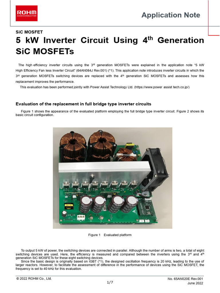 5kw Inverter Using 4th Gen Sic Mosfet An e | PDF | Power Inverter | Mosfet