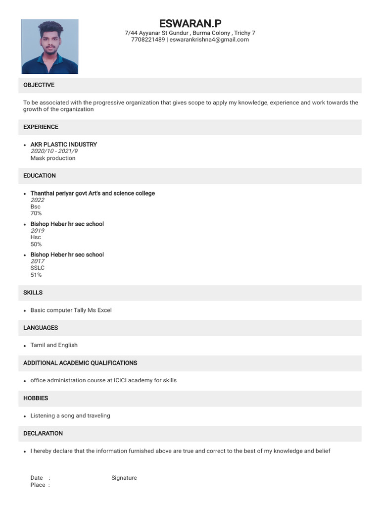 Resume of Eswaran Krishna | PDF