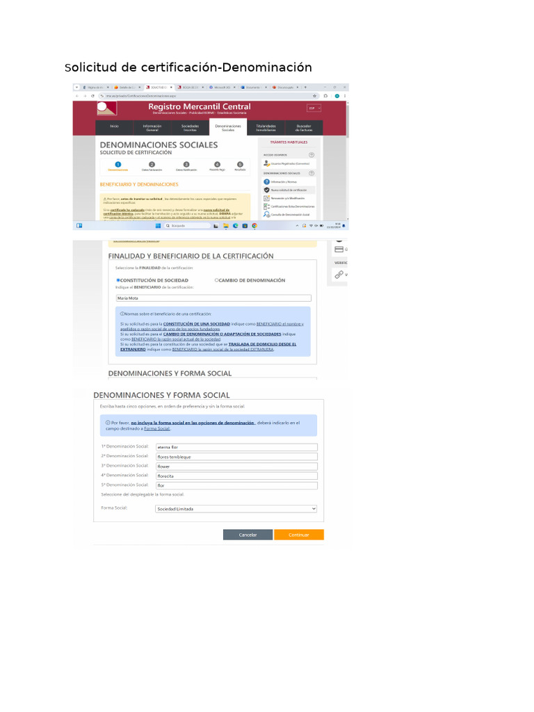 Solicitud de Certificación | PDF