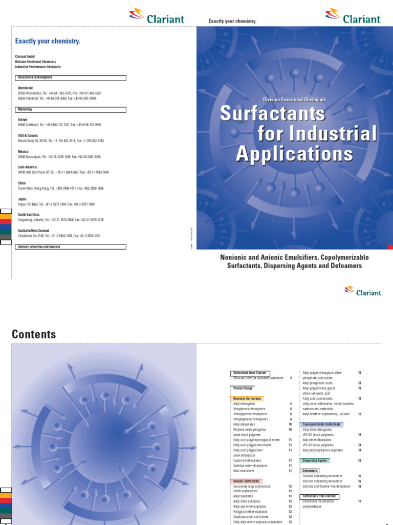 CLARIANT Surfactants For Industrial Application (09 02) | PDF ...
