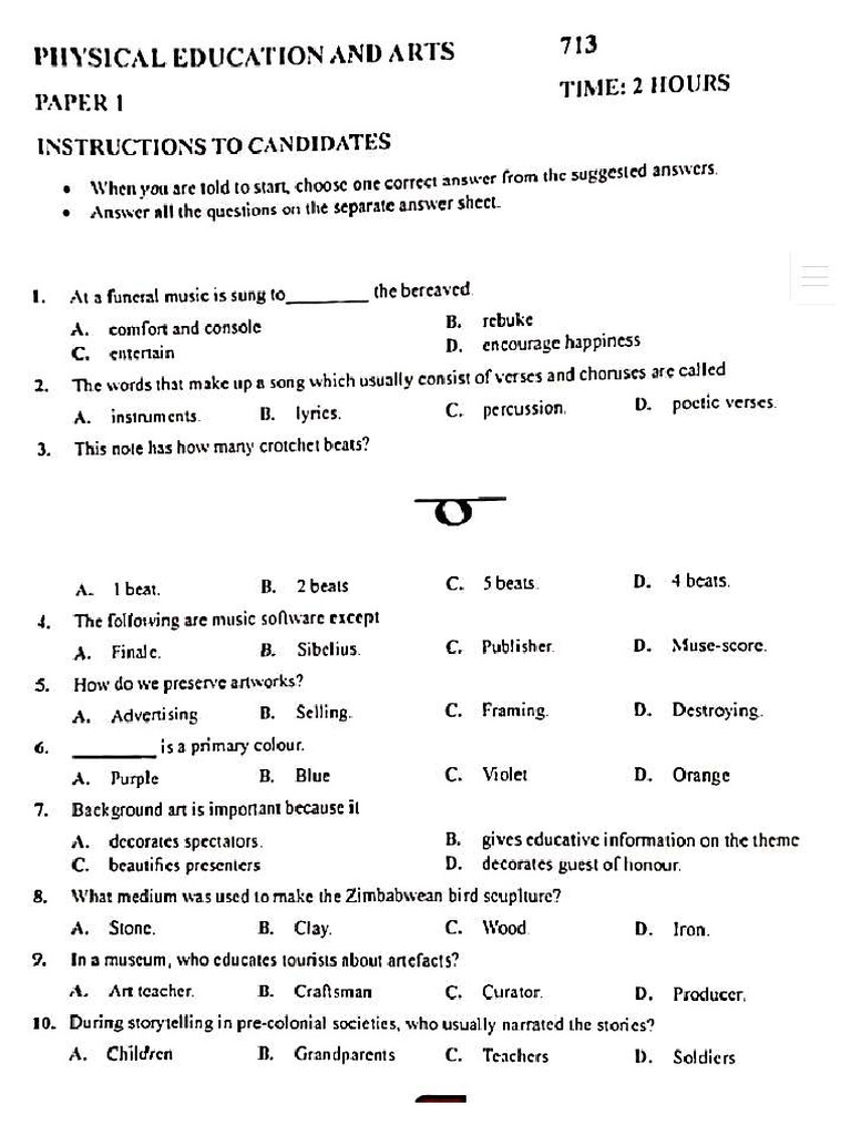 Exam6 Pe and Arts | PDF
