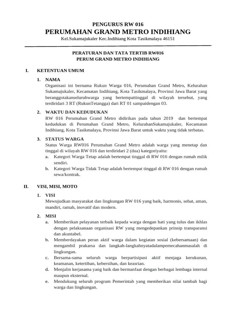 Tata Tertib Perum Grand Metro Revisi | PDF | Ilmu Sosial