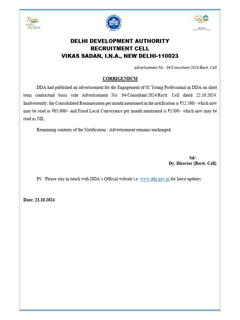 Corrigendum Yp PR 202423102024 | PDF | Law