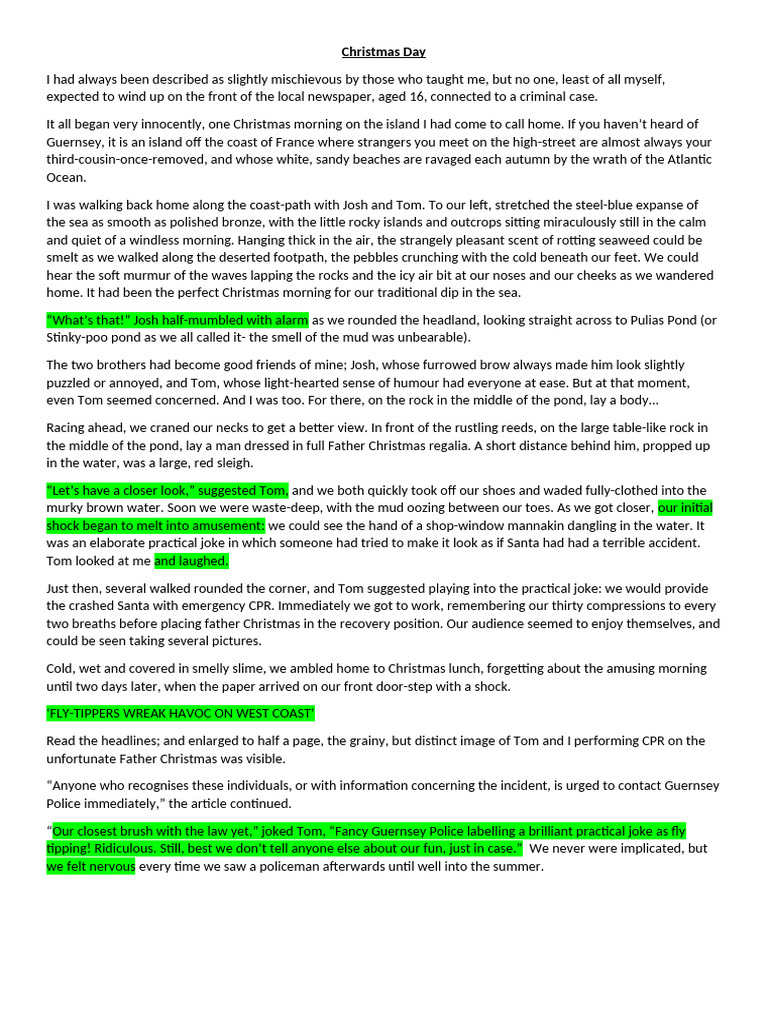 Autobiographical Writing Reported Speech Identified | PDF