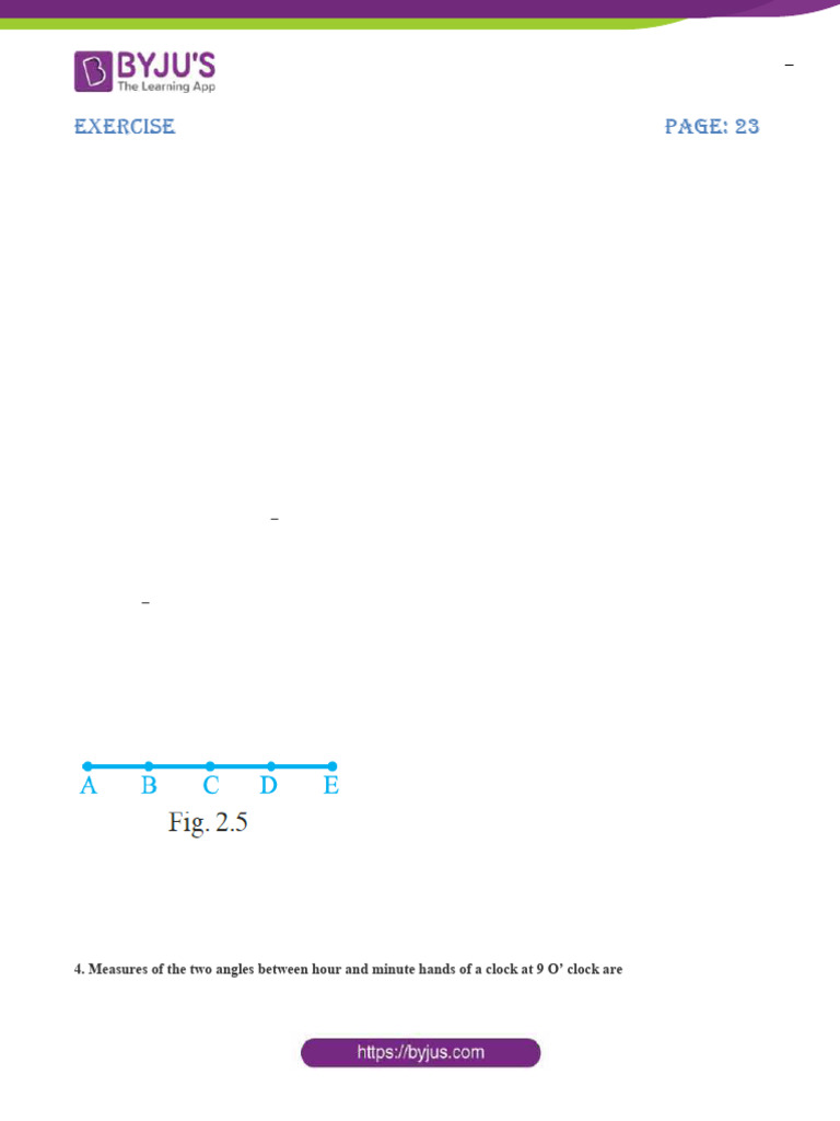 Class 6 Maths Chapter 2 Solutions | PDF | Euclid | Elementary Geometry