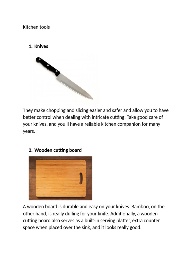 Kitchen tools tle | PDF | Soup | Refrigerator