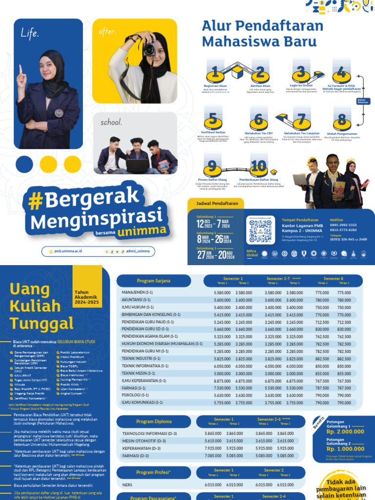 Brosur Biaya PMB Unimma 2024 2025 | PDF