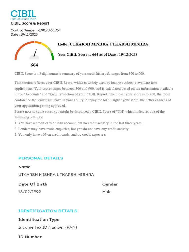 CIBIL Score Insights for Borrowers | PDF | Credit | Finance & Money ...