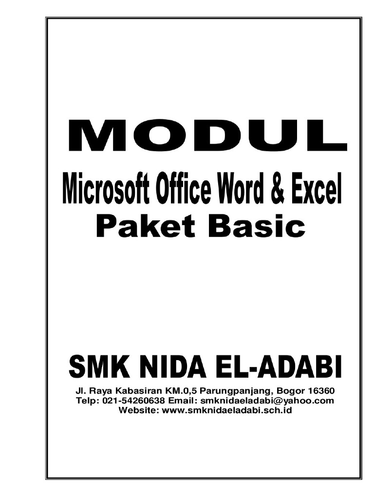 PDF Modul Pelatihan Microsoft Office Word Dan Excel Tingkat SMK Compress | PDF