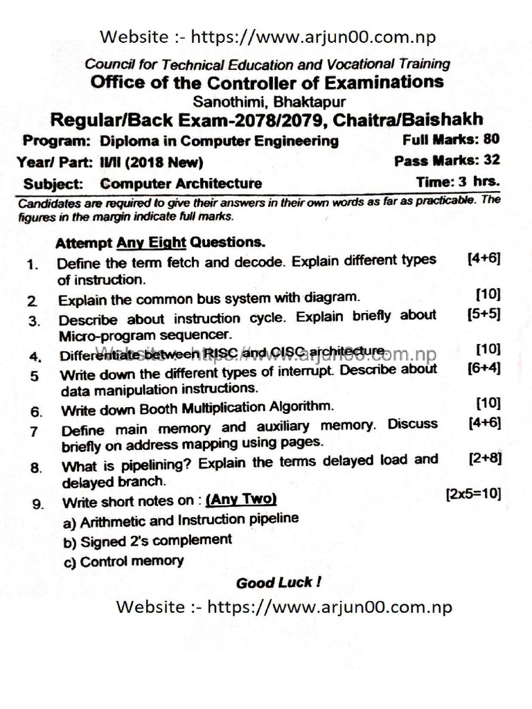 Computer Architecture - 2078..2079 | PDF