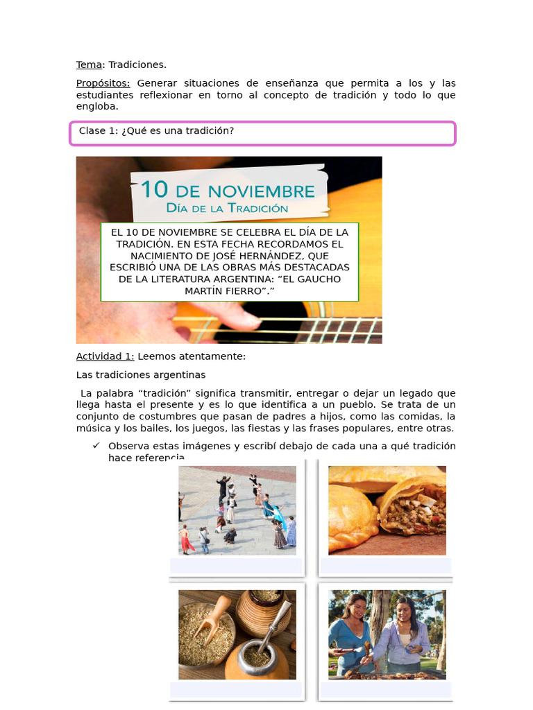 Sociales Tradiciones | PDF | Tradiciones