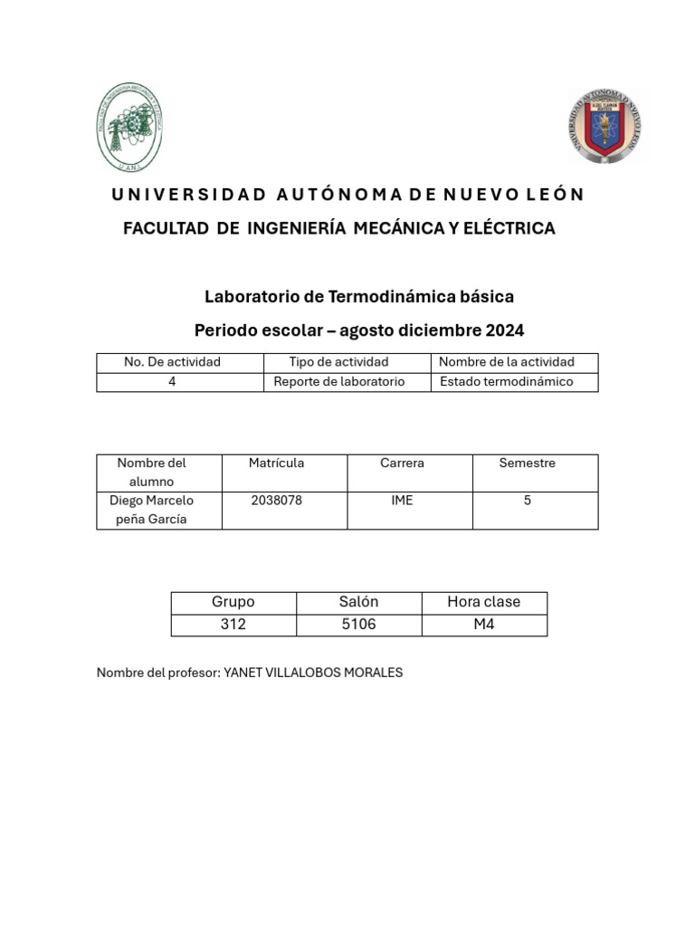 Práctica 4 Termo | PDF | Termodinámica | Temperatura