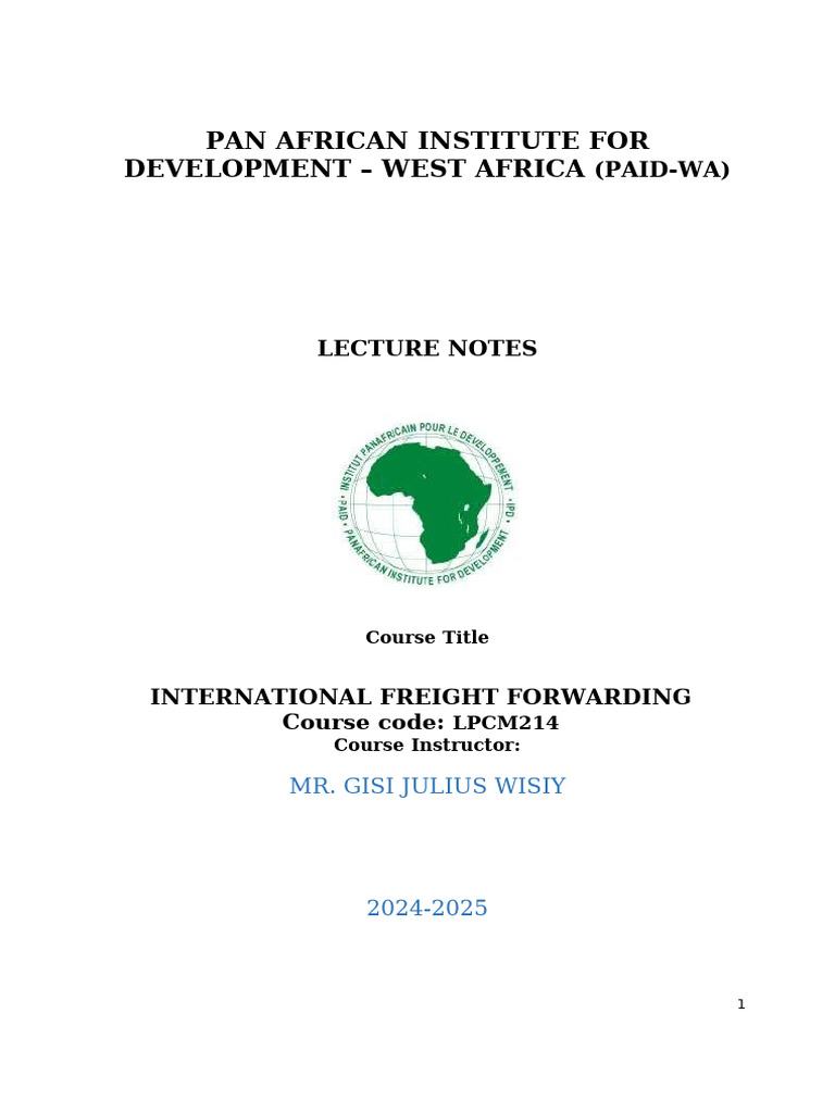 NOTE 2025 Freight Forwarding | PDF | Bill Of Lading | Cargo