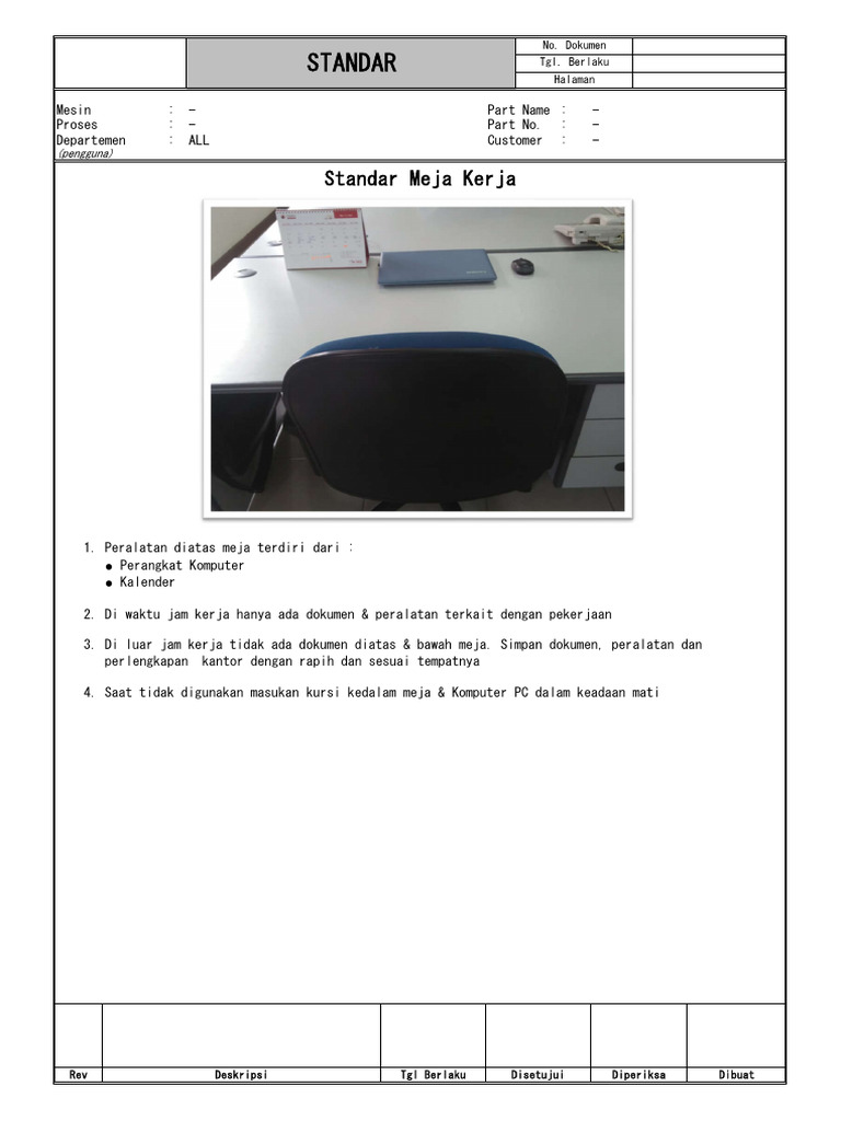 ST-017 - Standar Visual 5S (Meja Kerja) | PDF