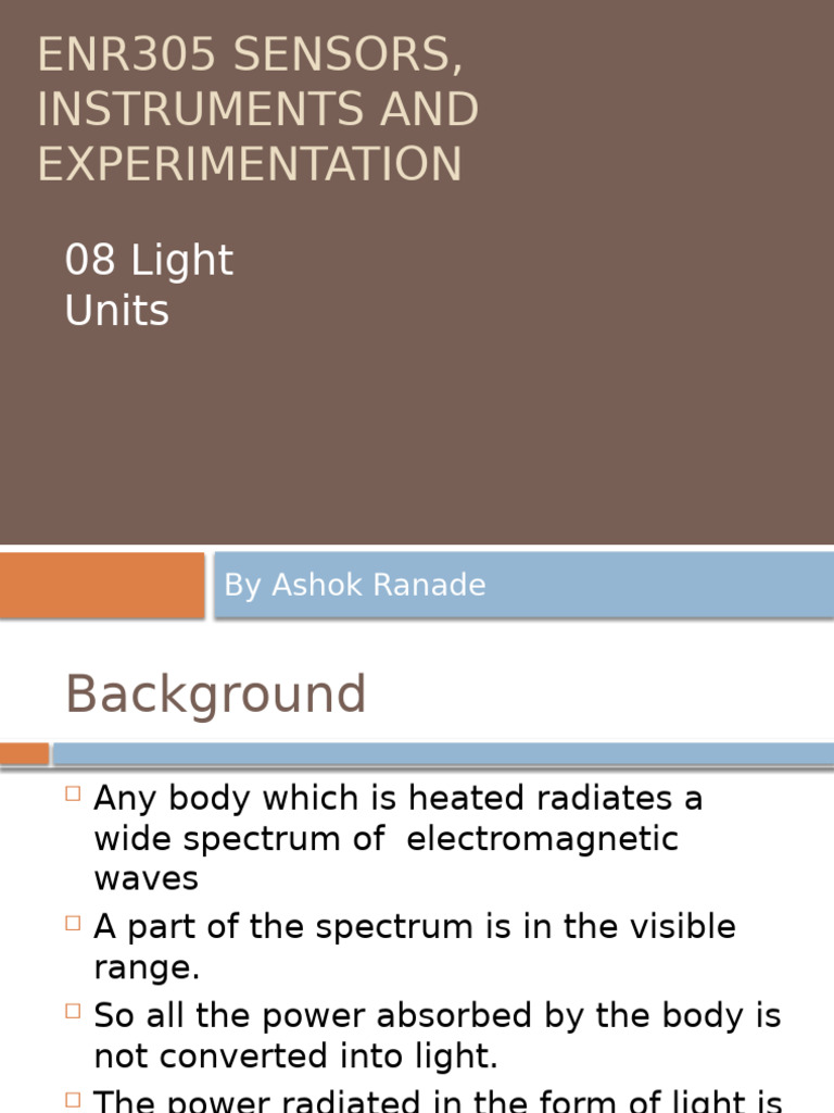 Understanding Light Units and Sensors | PDF | Electromagnetic Spectrum ...
