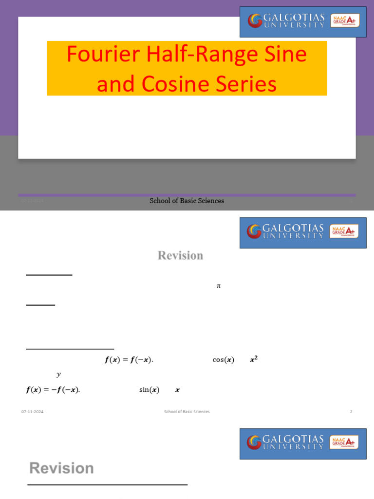 Half Range Sine and Cosine Series | PDF | Trigonometric Functions | Fourier Series