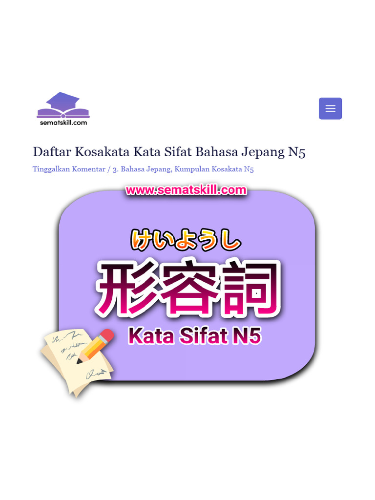 Kosakata Sifat N5 | PDF