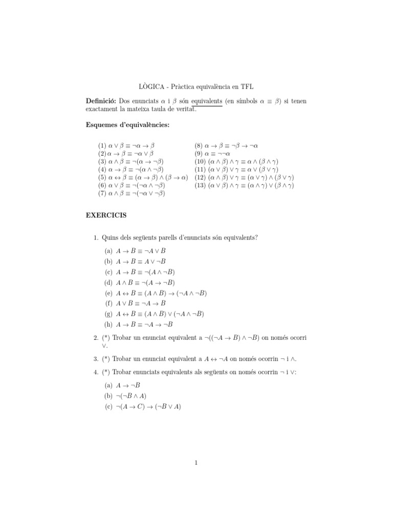 Pràctica Equivalència TFL | PDF
