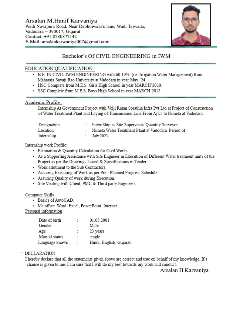 Arsalan Karvaniya | PDF | Career & Growth