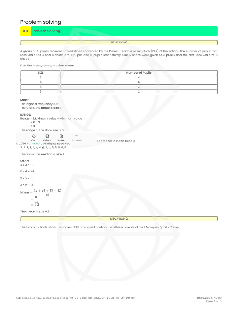 Problem Solving | PDF | Mean