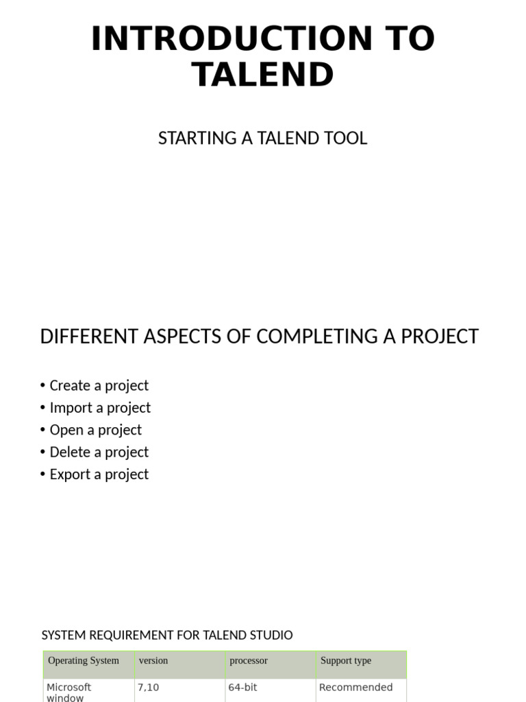 2.starting A Talend Tool | PDF | Computers
