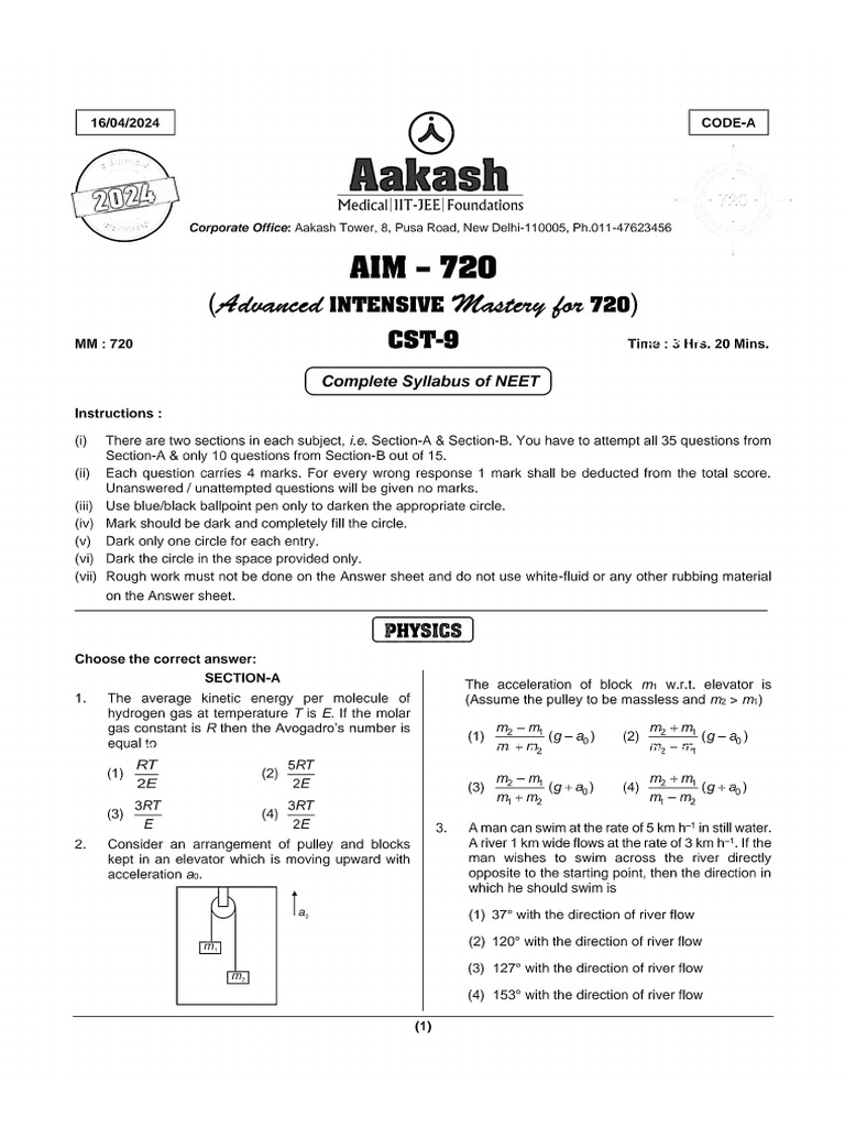 Intensive (AIM-720) CST-09 (A) - 16-04-2024 | PDF