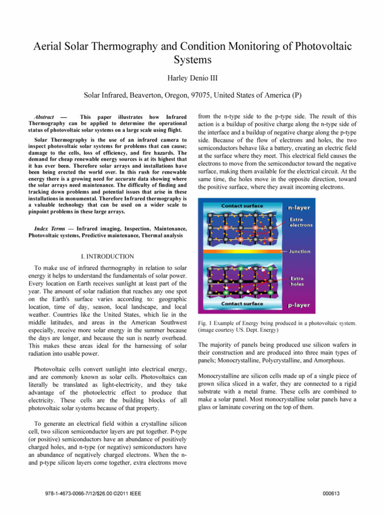 Aerial Solar Thermography and Condition Monitoring of Photovoltaic Systems | PDF | Solar Cell ...