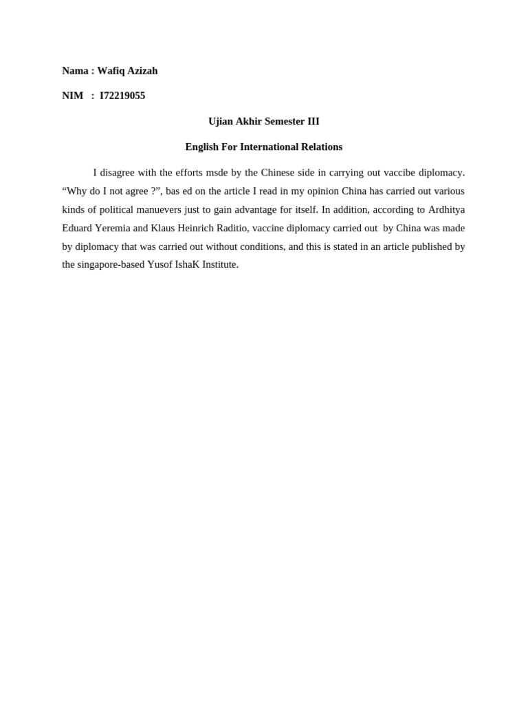 Wafiq Azizah-Uas Efir (Hi B) | PDF | Politics