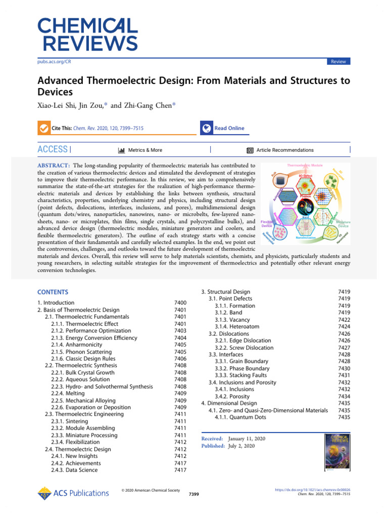 Advanced Thermoelectric Design Review | PDF | Materials Science ...