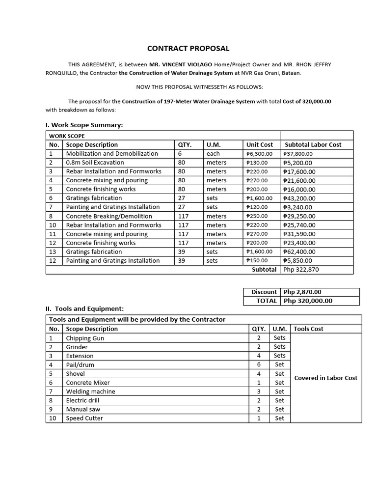 Proposal For Water Drainage System - Nov 08, 2024 | PDF | Concrete ...