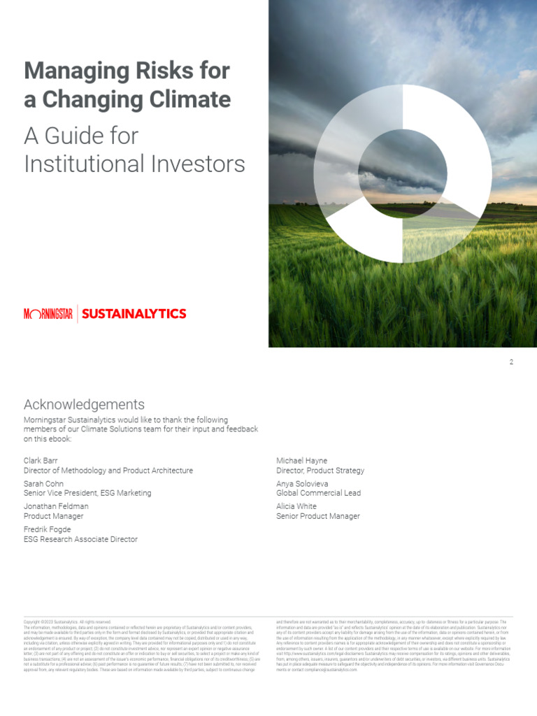 Managing Risks For A Changing Climate Sustainalytics Ebook | PDF | Risk ...