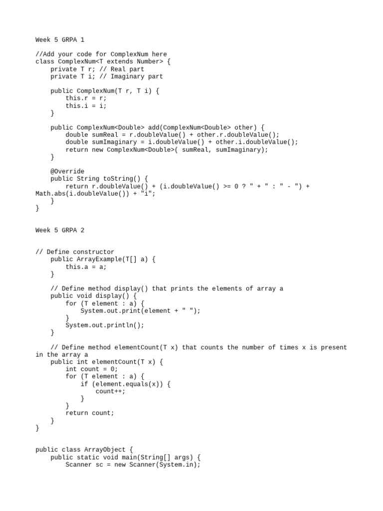 JAVA Week 5 and 6 GRPA | PDF | Software Development | Computer Science JAVA Week 5 and 6 GRPA | PDF | Software Development | Computer Science