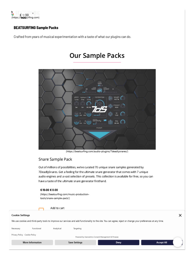 SAMPLE PACKS - BEATSURFING Audio Plugins and More | PDF | Http Cookie