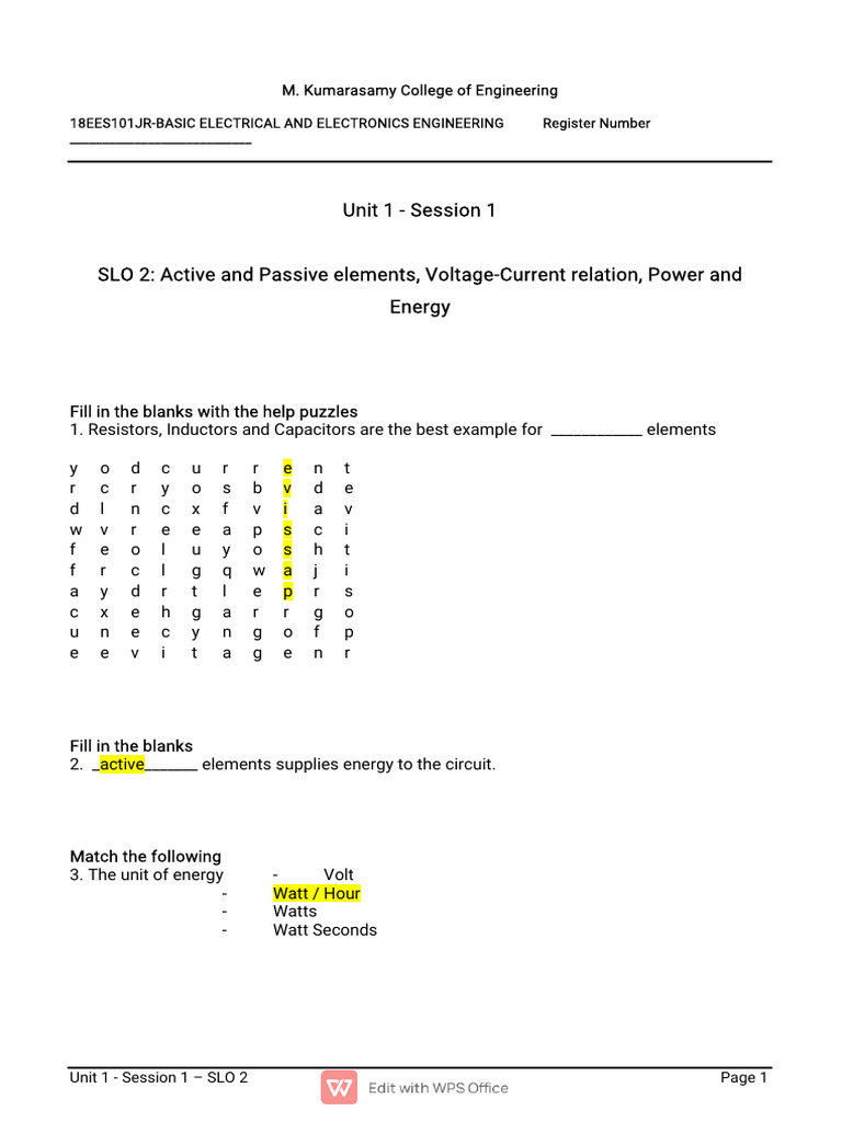 Basic Electrical Concepts Quiz | PDF