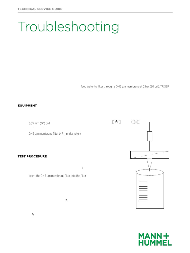 TSG T 010 Troubleshooting Measuring Silt Density Index SDI | PDF ...