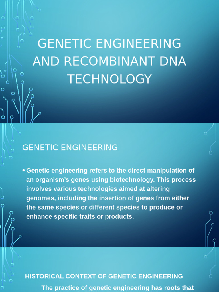 Genetic Engineering | PDF | Molecular Cloning | Genetic Engineering