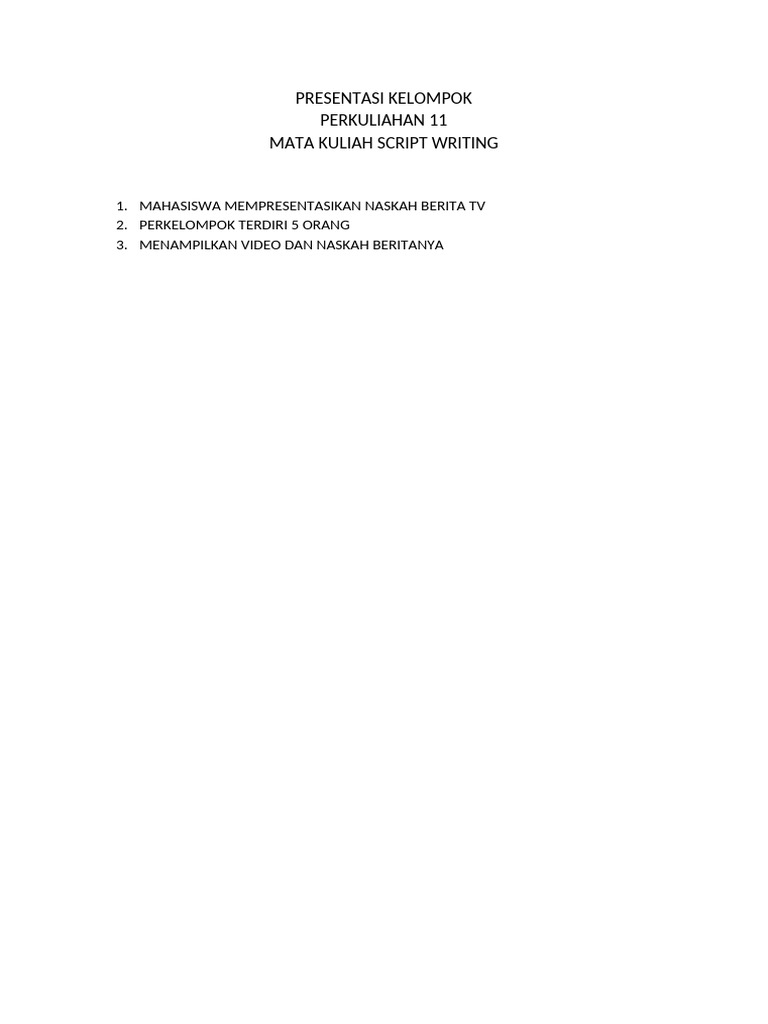 Presentasi Naskah Berita TV | PDF | Kajian Bahasa Asing | Teknologi ...