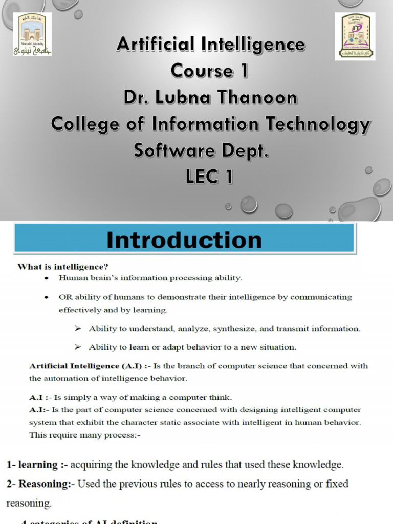 Ai Lec1 | PDF