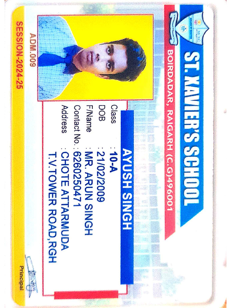 Aayush Singh I'd Card | PDF