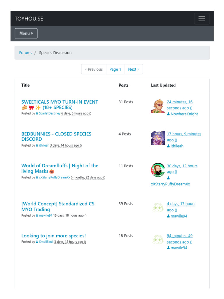 Species Discussion On Toyhouse | PDF