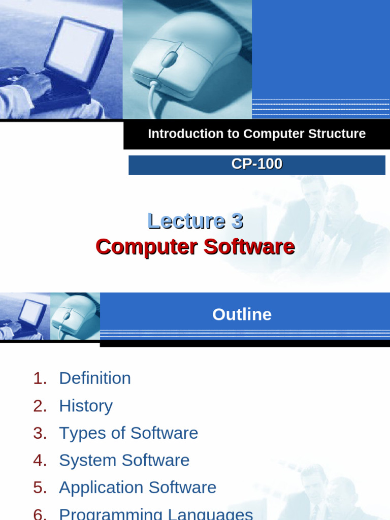 2301 - CP100 - Lecture 3 | PDF | Operating System | Software