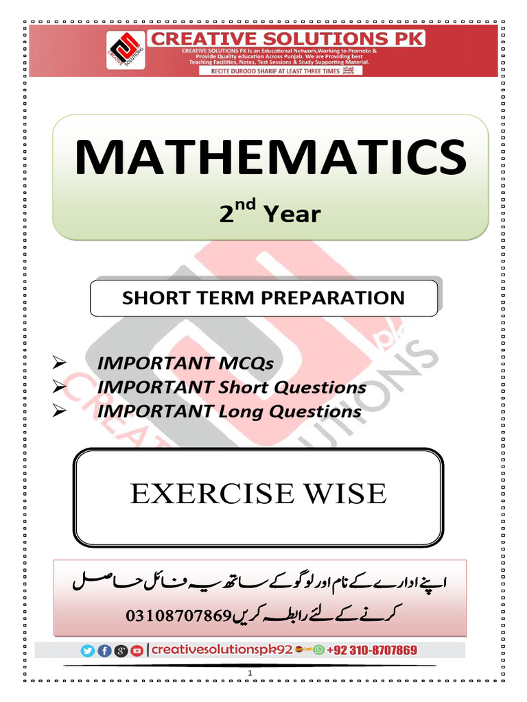Mathematics 2nd Year Exam Prep Guide | PDF | Line (Geometry) | Triangle